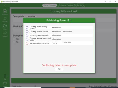 survey123 connect app error 301 moved permanently esri community