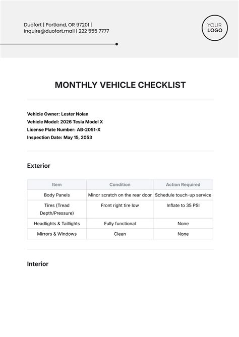 Free Vehicle Pre Trip Safety Checklist Template To Edit Online