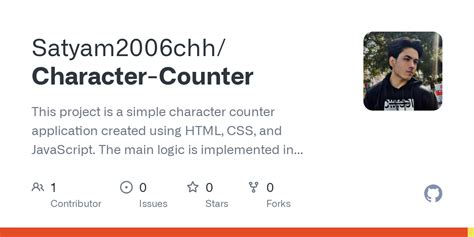 Github Satyam2006chhcharacter Counter This Project Is A Simple Character Counter Application