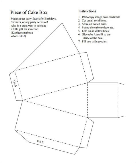 Box cake, Wedding cake boxes, Box template