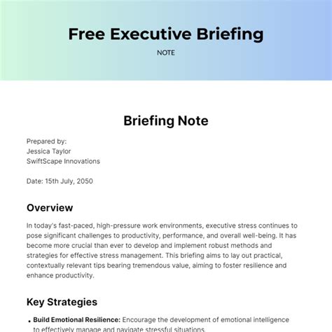 Free Briefing Note Templates Editable And Printable