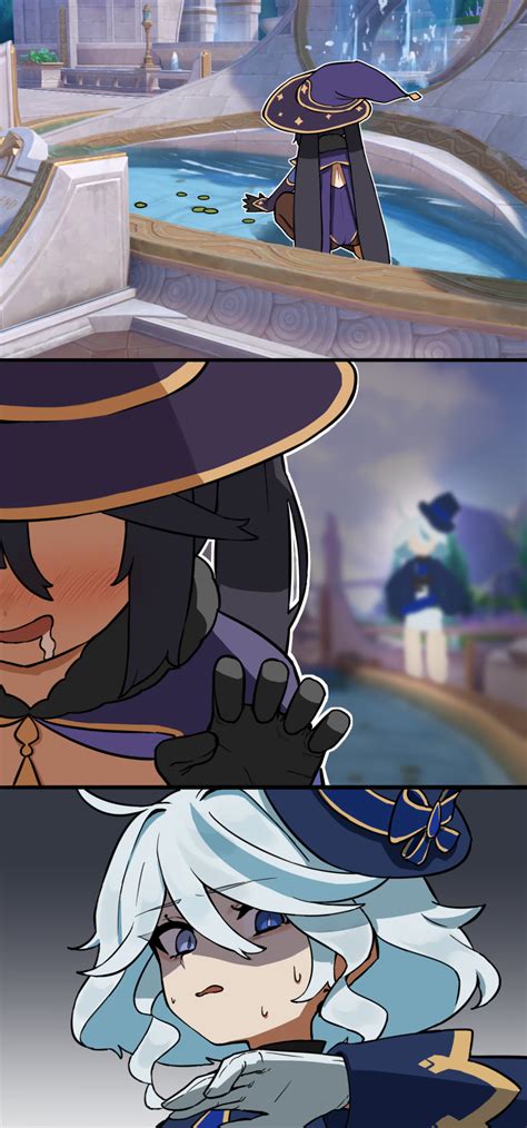 Furina And Mona Genshin Impact Drawn By Flasso Danbooru