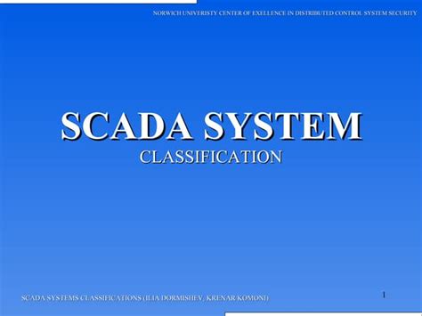 Scada Classification Ppt