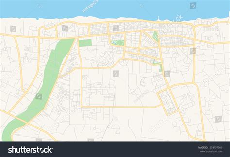 Printable Street Map Sirte Libya Map Stock Vector Royalty Free 1558707569 Shutterstock