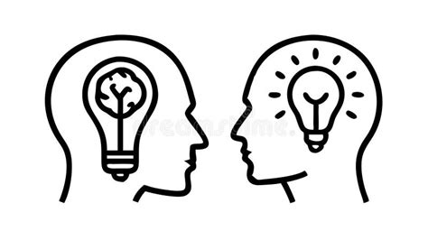 Dual Brain Idea Icon Vector Outline For Collaborative Thinking Vector Design Generative Ai