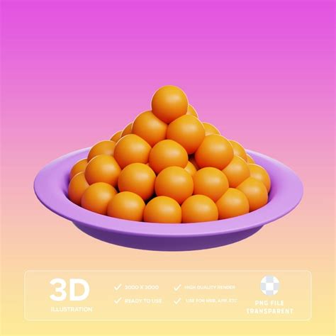 Premium Psd Psd Laddoo Plate 3d Illustration