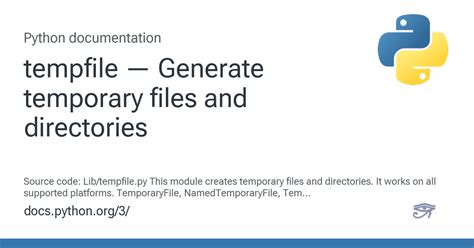 Tempfile — Generate Temporary Files And Directories — Python 3140 Documentation