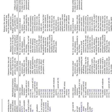 A Table Of Themes And An Assessment Of Robustness Table An Overview
