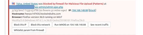 Wordpress Blocked By Firewall For Malicious File Upload Information