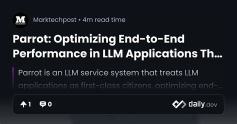 Parrot Optimizing End To End Performance In Llm Applications Through