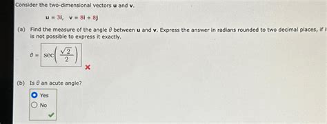 consider the two dimensional vectors u ﻿and