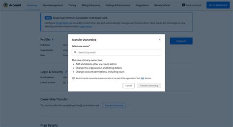 Manage Ownership Browserstack Documentation