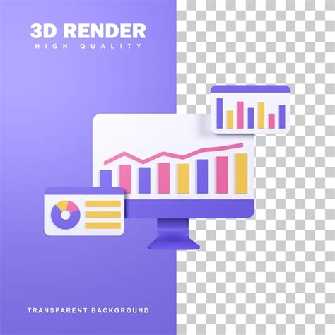 Premium Psd 3d Rendering Data Analysis Concept With Bar Chart On Screen