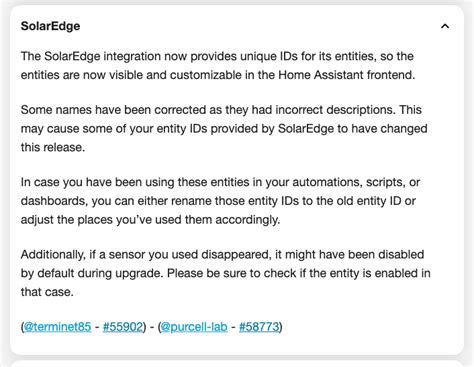 Solaredge Integration Has Unavailable Enitites After Hassio Core Update