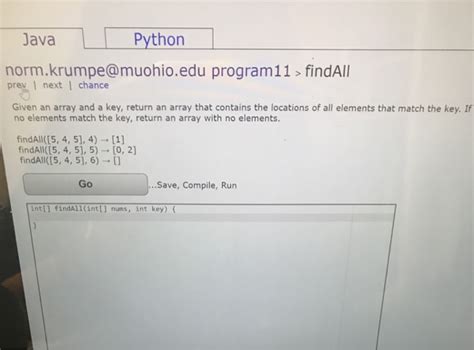 Solved Given An Array And A Key Return An Array That Chegg