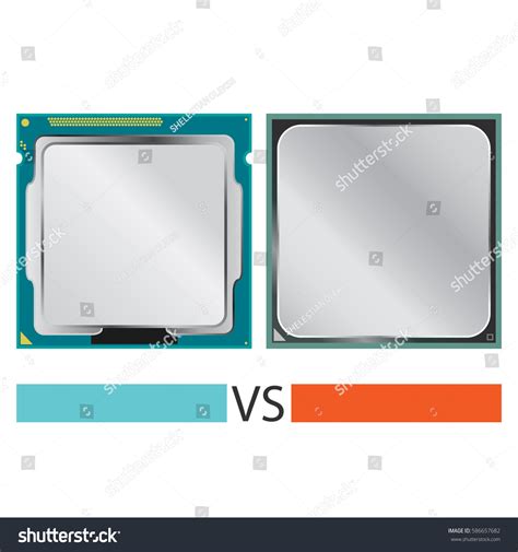 Cpu Vs Cpu Cpu Comparison Stock Vector Royalty Free Shutterstock