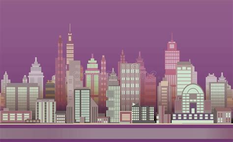 City Game Backgrounds 2d Game Application Stock Illustration