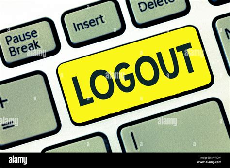 Writing Note Showing Logout Business Photo Showcasing Go Through Procedures To Conclude Use Of