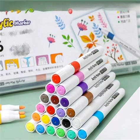Colors Acrylic Marker Pens With Flexible Nibs Blendable Waterproof For DIY Painting Art