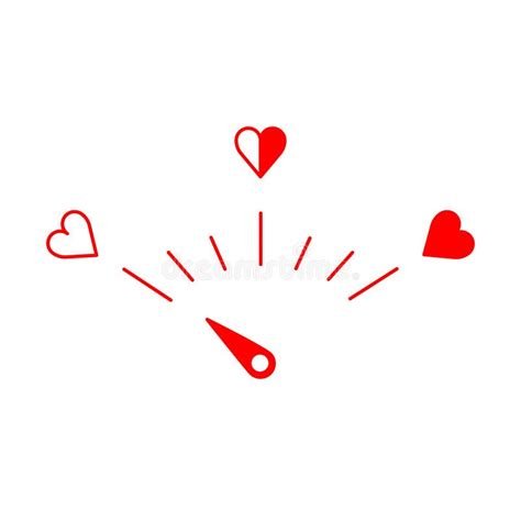 Love Meter In Speedometer Design Vector Illustration With Low Score