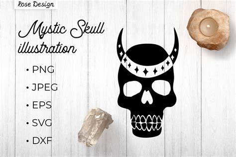 Celestial Skull With Crescent Moon Svg Graphic By Neauth · Creative Fabrica