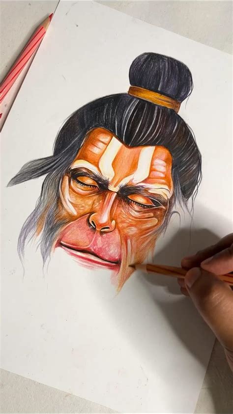 Write Jai Shree Ram If You Like This Artwork ️ Portrait Drawing Color Pencil Sketch Canvas