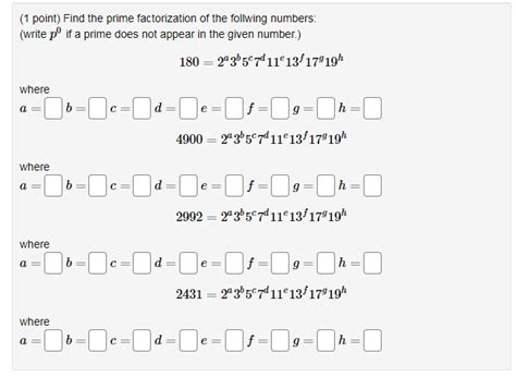 Solved Point Find The Prime Factorization Of The Chegg