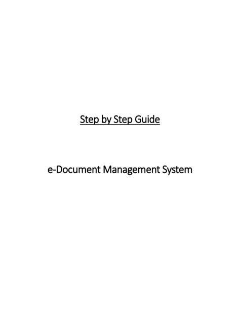 Step By Step Guide E Document Management System Pdf Software World Wide Web
