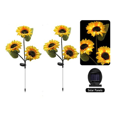 Ηλιακά Διακοσμητικά Φωτιστικά Led Κήπου Ηλιοτρόπιο Σετ 2 τεμάχια Playspot Gadgets And More