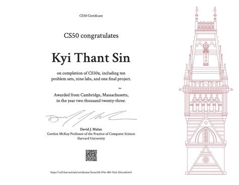 Kyi Thant Sin On Linkedin This Was Cs50 12 Comments