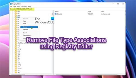 Remove File Type Associations Using Registry Editor In Windows