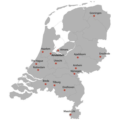 Detailed Map Of Netherlands With Cities And Towns