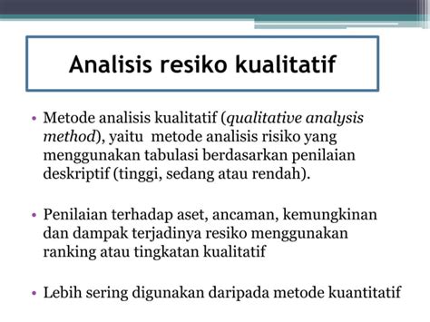 Pendekatan Kualitatif Dalam Pemilihan Metode Penanganan Risiko Pptx