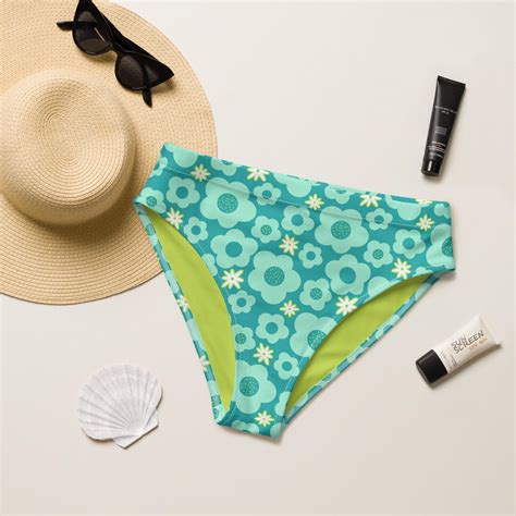 Green Bikini For Teen Floral Swimwear Teal Bathing Suit Y2k Swimsuit