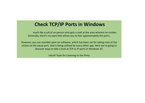 how to check tcp ip ports in windows ppt