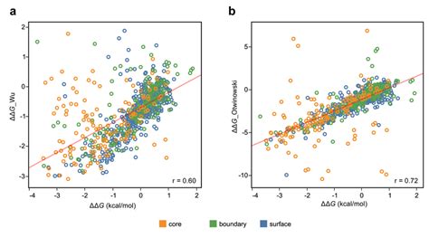 Comparing Experimental ∆∆gs With Predictions Obtained From Dms Fitness