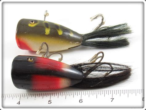 Vintage Creek Chub Frog And Redwing Blackbird Plunking Dinger Lure Pair Tough Lures
