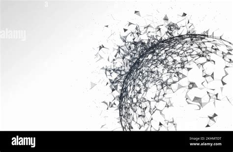 Abstract Black Plexus Structure On Sphere Earth Cracking And Exploding