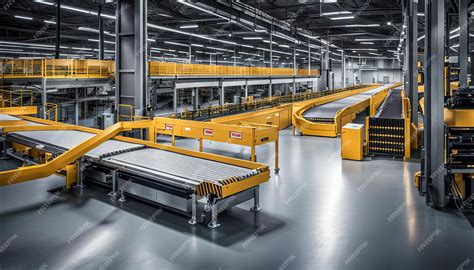 premium photo conveyor belt system automating the sorting process in a distribution center