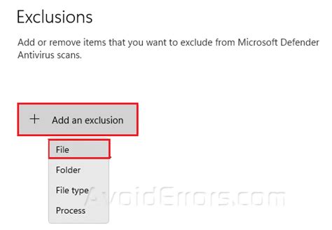 How To Set Windows Security Exclusions In Windows 11 Avoiderrors
