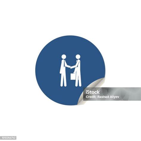 비즈니스 파트너 아이콘 스티커 스타일에서의 악수입니다 작업 모음 아이콘에서 사람들 중의 한 Ui Ux에 대 한 사용할 수