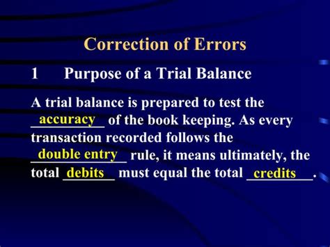 Errors Not Revealed By A Trial Balance Docx