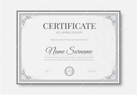 Premium Vector Luxury Certificate Template With Classic Frame Pattern