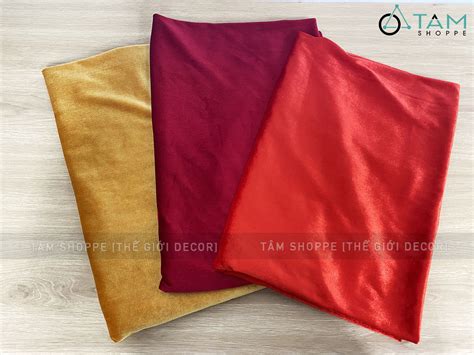Vải Nhung Đỏ Nhung Vàng Xịn Khổ 1m6 Bán Theo 1m Tới Pk Vai 09
