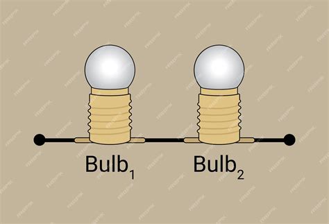 premium vector two bulbs connected in series