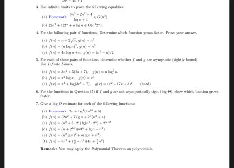 Solved 3 Use Infinite Limits To Prove The Following