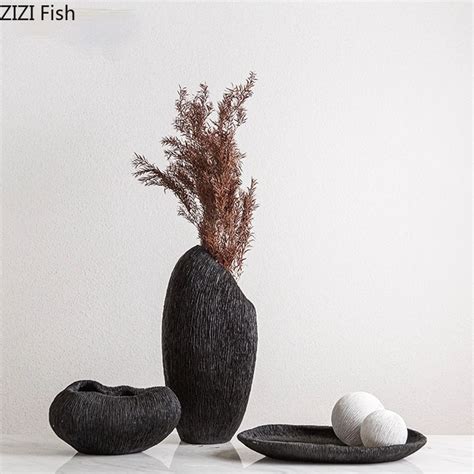 수지 꽃병 창의적인 산호 질감 트레이 접시 꽃 꽃병 불규칙한 줄무늬 현대 홈 장식 수공예 가구꽃병 Aliexpress