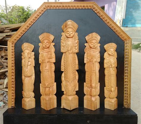 Buy Maa Durga Wooden Wall Hanging Showpiece