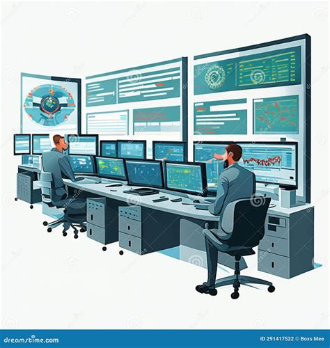 Security Guard Monitoring Modern Cctv Cameras In Surveillance Room
