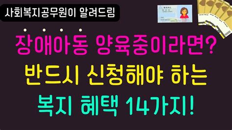 장애아동을 위한 복지혜택 한번에 정리 ㅣ 발달재활바우처 ㅣ장애아동수당 ㅣ Youtube